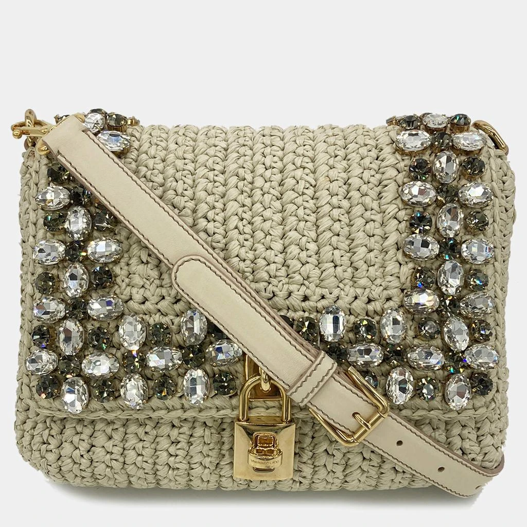 Dolce & Gabbana Dolce & Gabbana Crystal Raffia Flap Shoulder Bag - Bags ...
