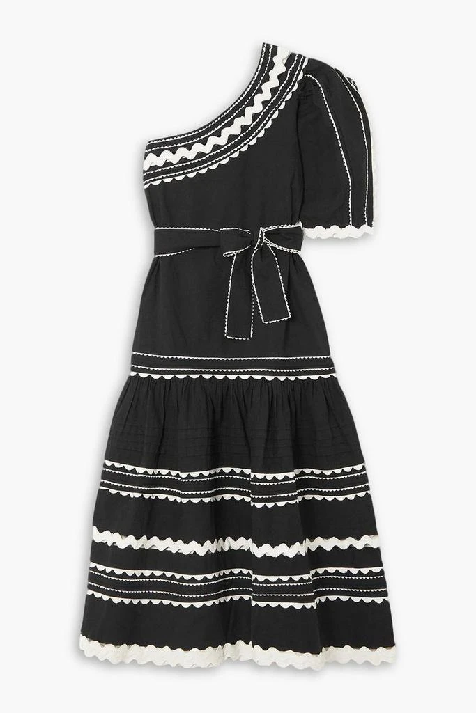 Sea Ryleigh one-shoulder ric rac-trimmed cotton midi dress - Dresses ...
