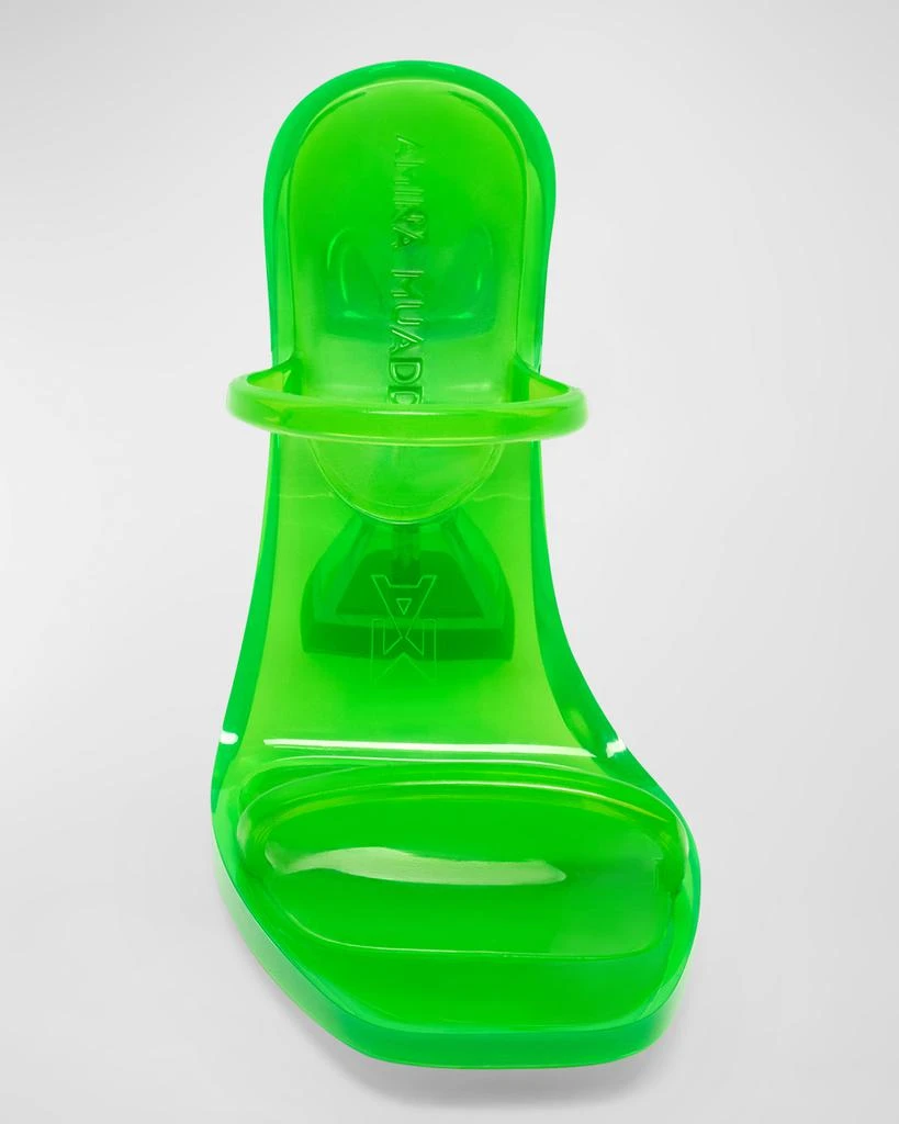 Amina Muaddi Brito Clear Mule Stiletto Sandals - Slippers - Free ...