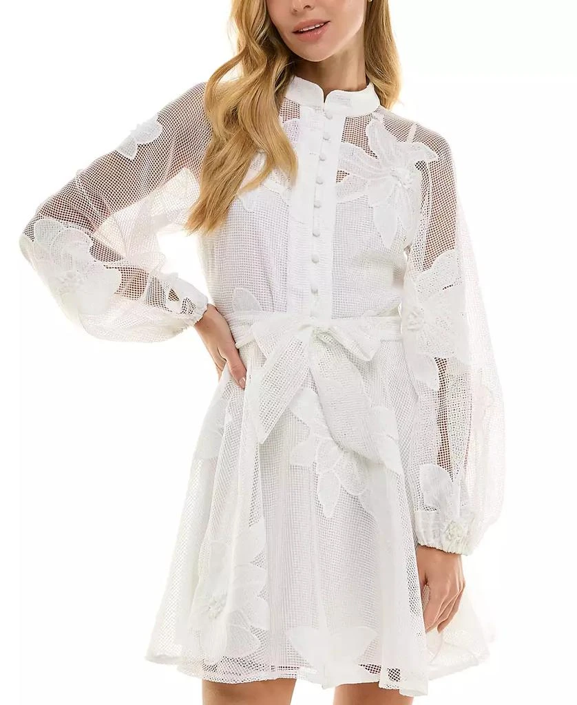 SENI & CADE Juniors' Jacquard Mesh Lined Dress - Dresses & Skirts ...
