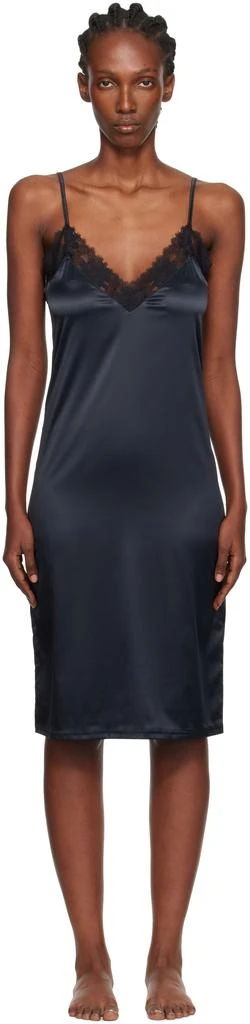 Shop Black Annabelle Satin Slip Midi Dress on Sale at BeyondStyle – Get ...