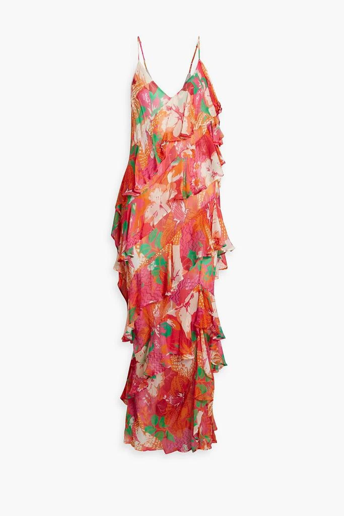 MSGM Ruffled printed crepon maxi dress - Dresses & Skirts - Free ...