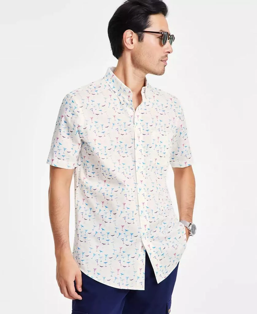 Club Room Men's Poplin Cocktail Party Printed Shirt, Exclusively at ...