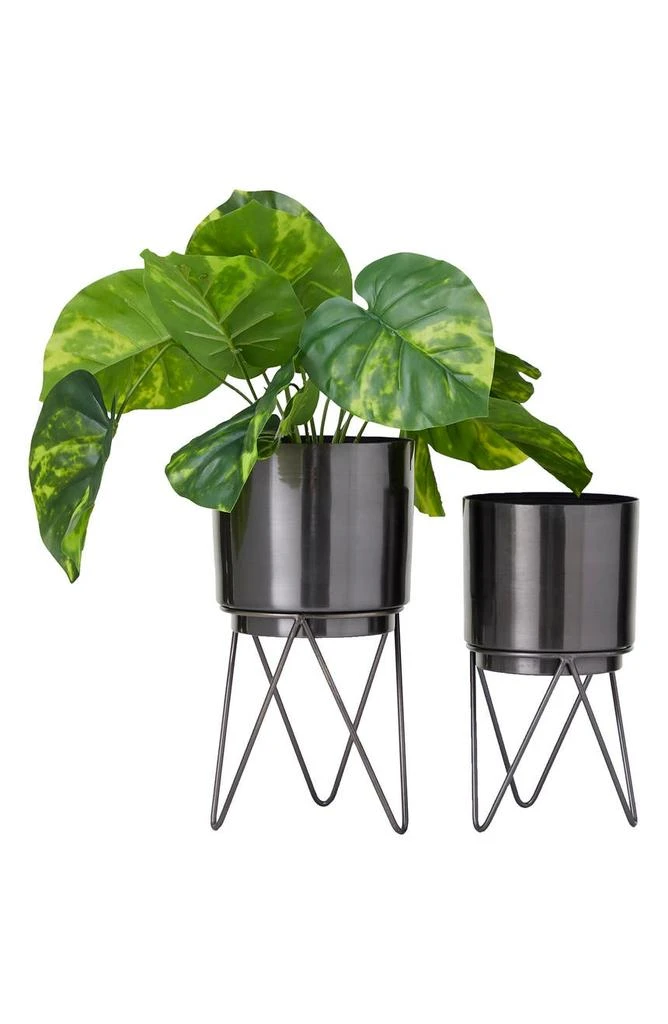 Shop Black Metal Modern Planter with Removable Stand - Set of 2 on Sale at BeyondStyle – Get 64% ...