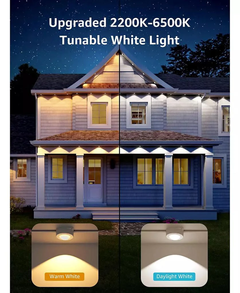 100 Foot 60 Light RGBIC AI Smart APP Control Outdoor String Light – On ...