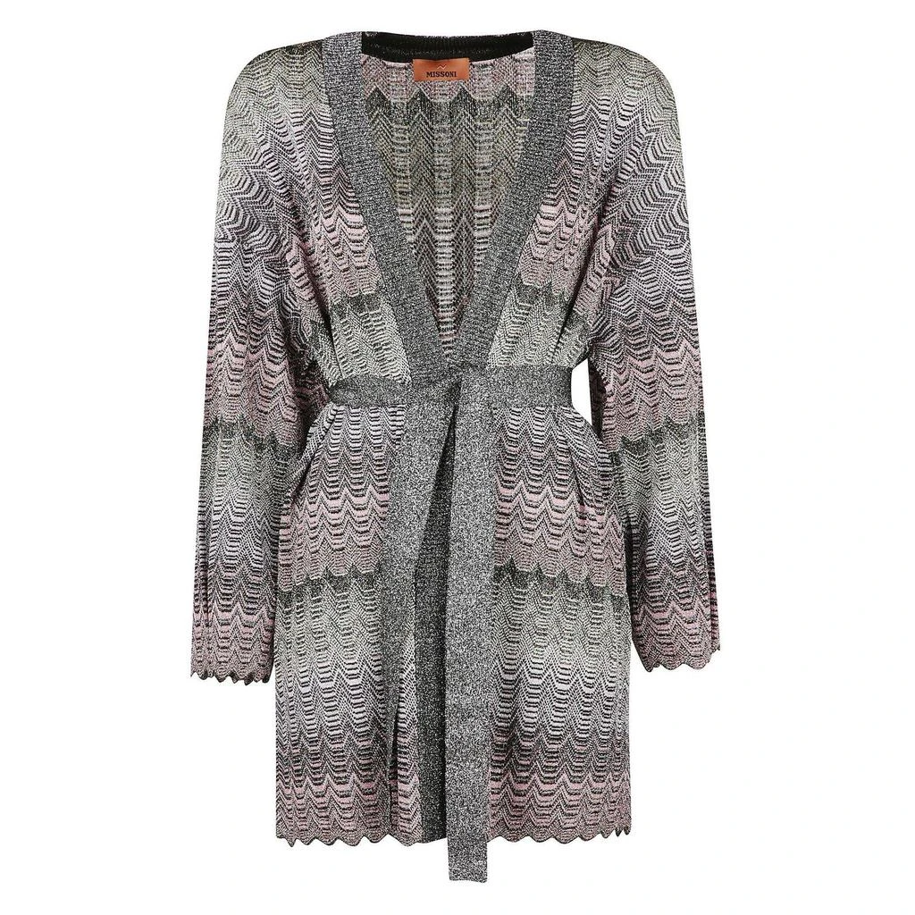 Missoni Zigzag Greek Pattern Belted Cardigan - Sweaters - BeyondStyle
