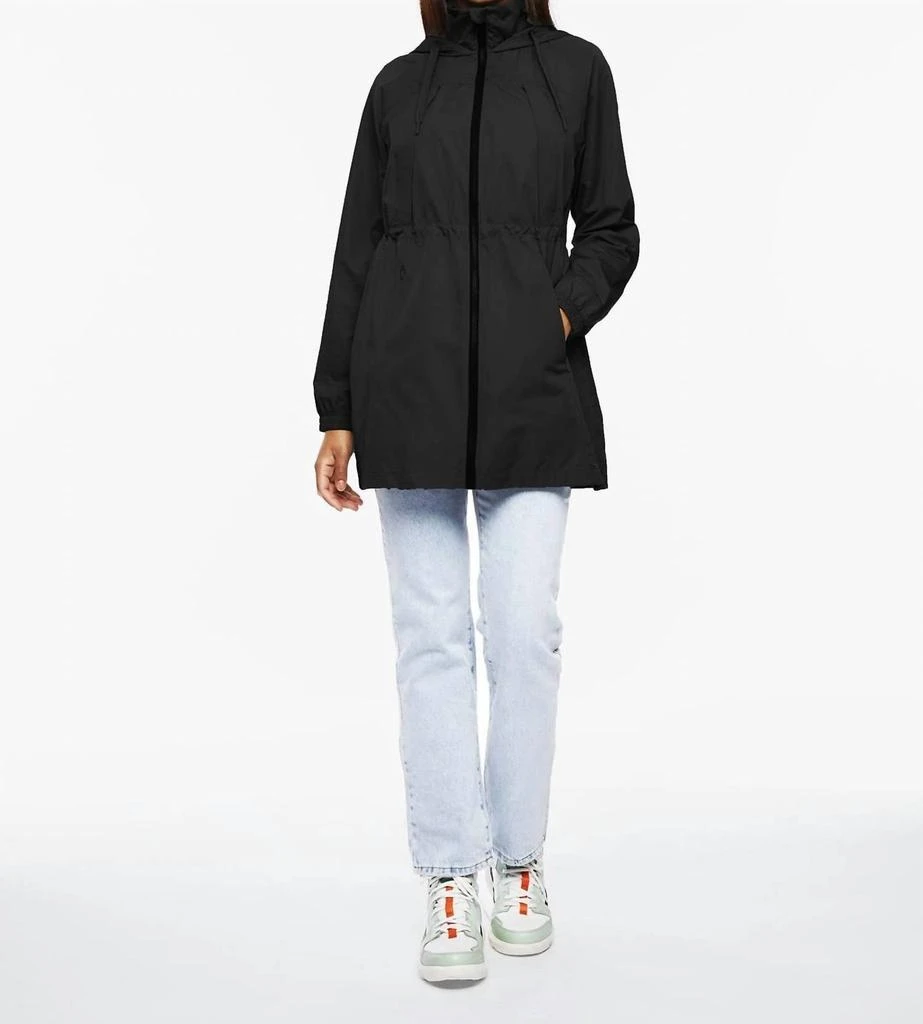 Bernardo Anorak Rain Coat With Defined Waist In Black - Women's Jackets ...