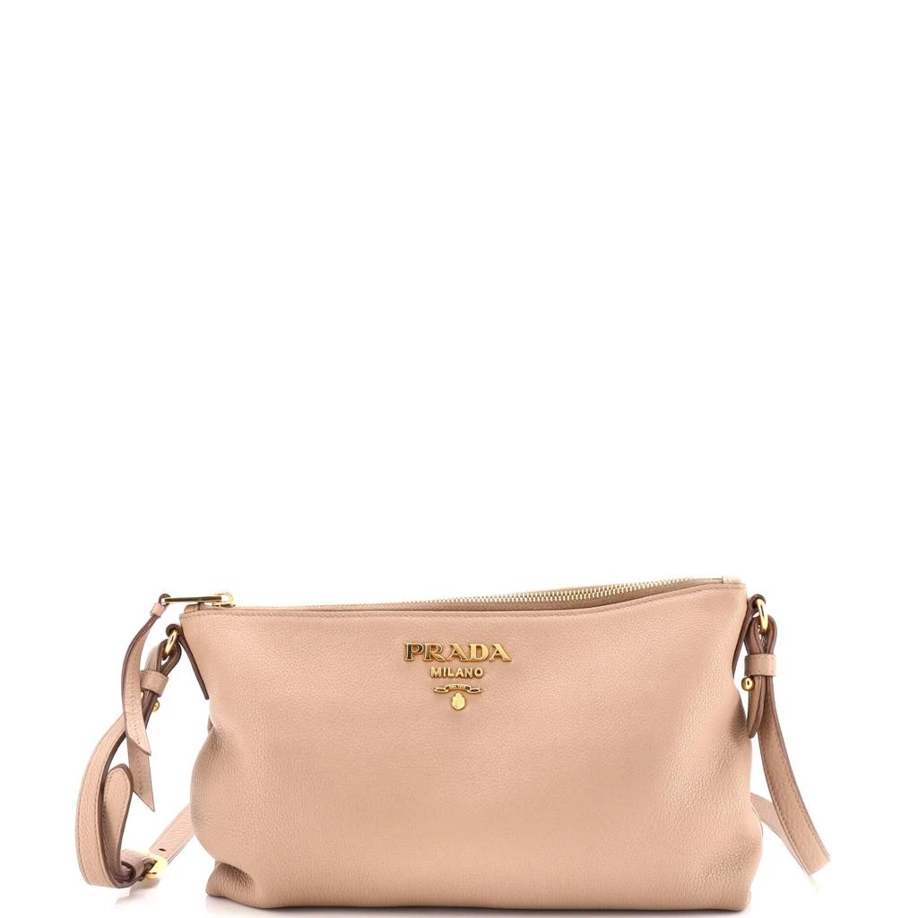 Prada Flat Zip Crossbody Bag Vitello Daino Mini - Crossbody Bags - Free ...