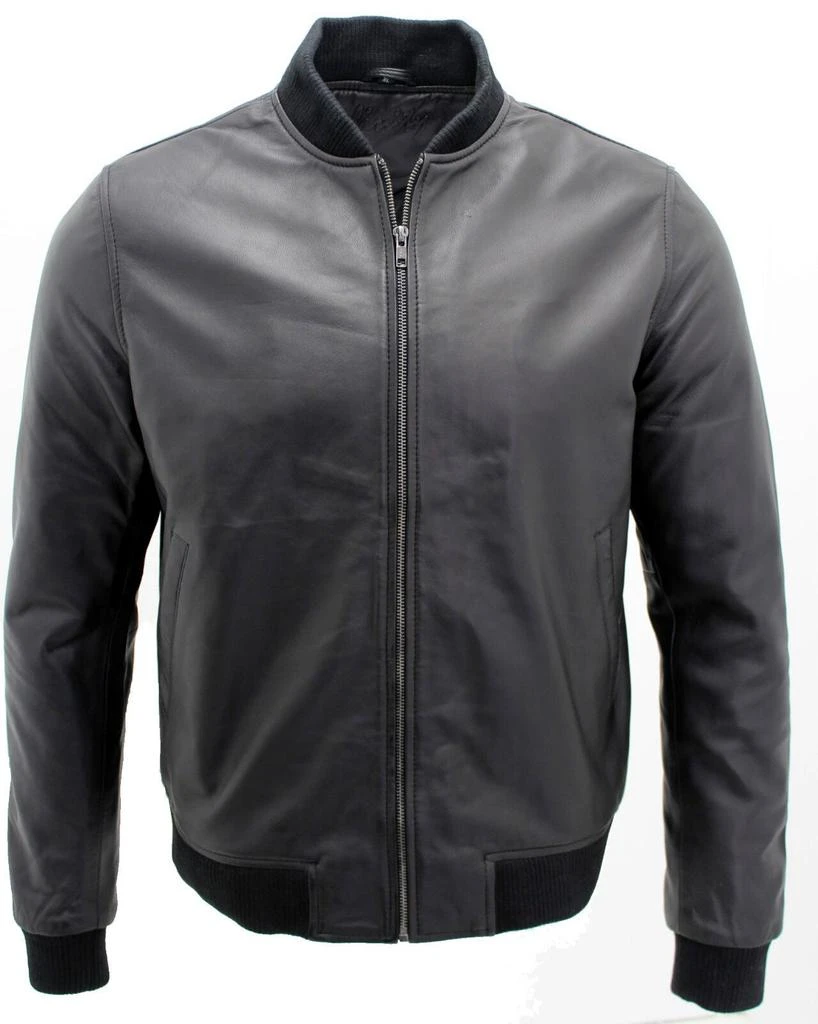 Infinity Leather Mens Varisty Classic Leather Bomber Jacket - Jackets ...