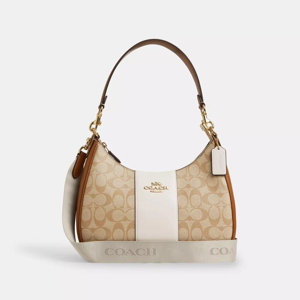 Coach Outlet Coach Outlet Teri Hobo In Signature Canvas With Stripe ...