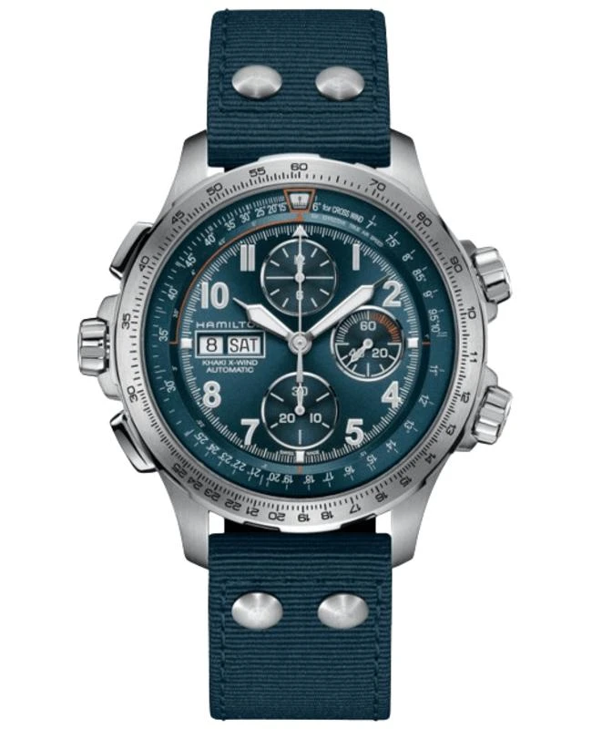 Hamilton Hamilton Khaki Aviation X-Wind Auto Chrono Blue Dial Fabric ...
