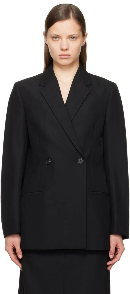 Totême Black Double-Breasted Blazer - Suits - BeyondStyle