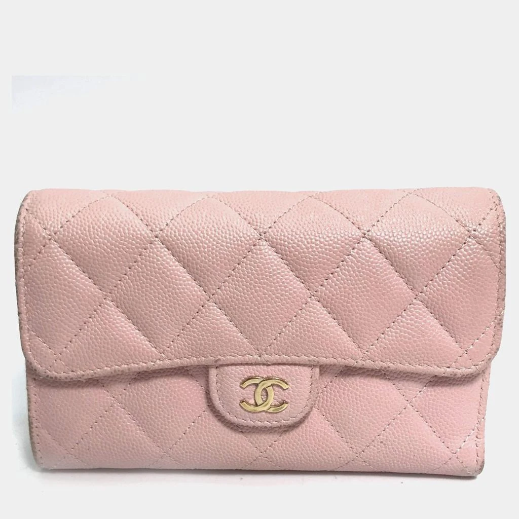 Chanel Chanel Baby pink Quilted flap Trifold wallet - Wallets - Free ...