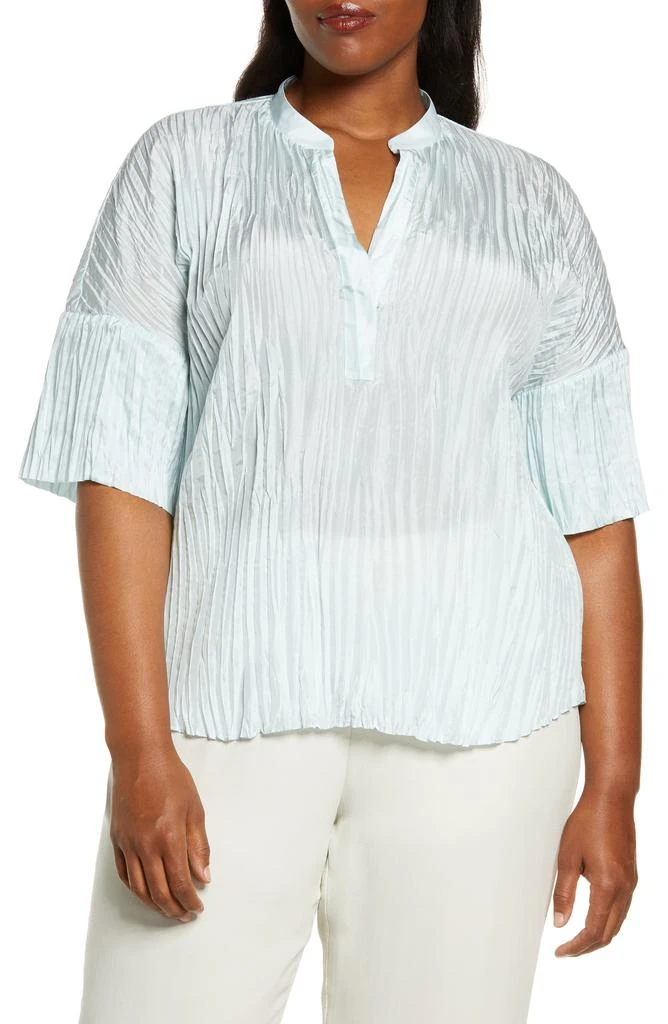 Vince Crushed Silk Short Sleeve Top - Shirts - BeyondStyle