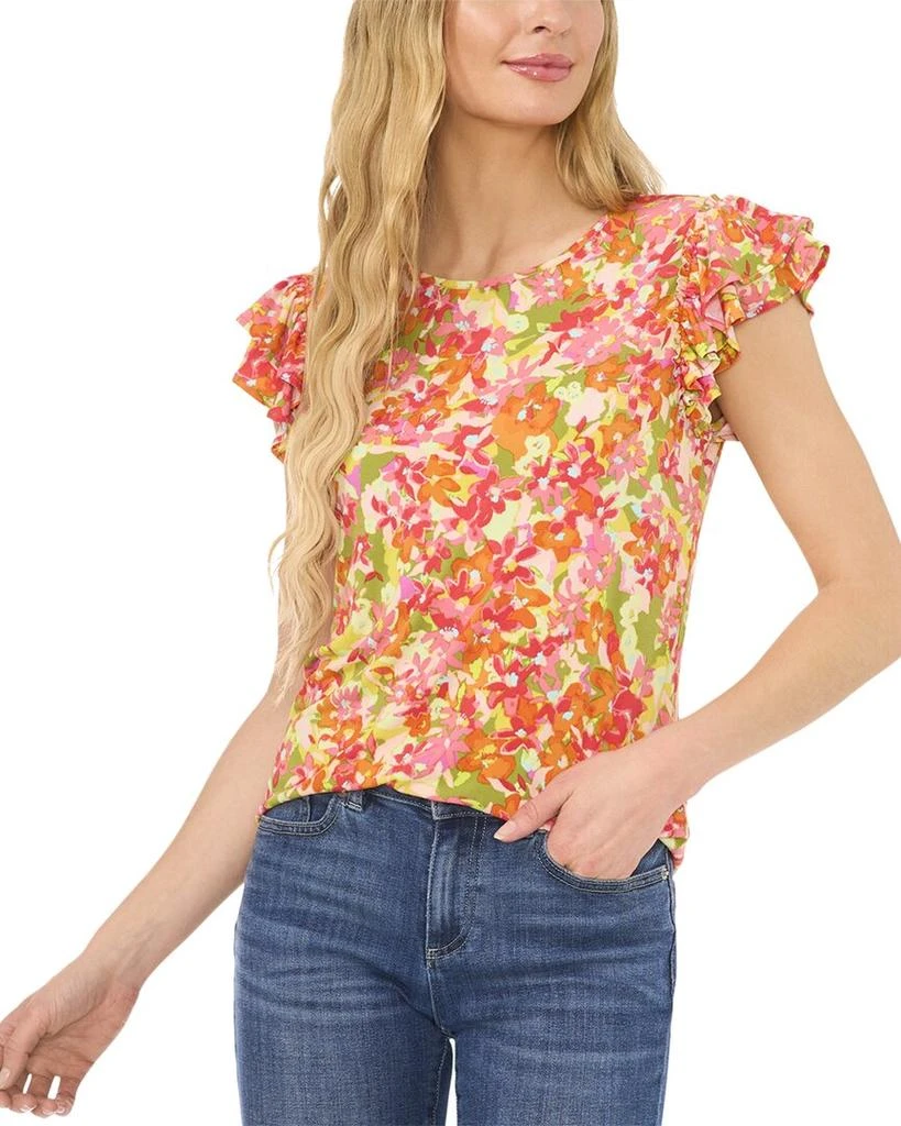 CeCe Cece Crew Neck Double Ruffle Sleeve Top - Shirts - Free Shipping ...