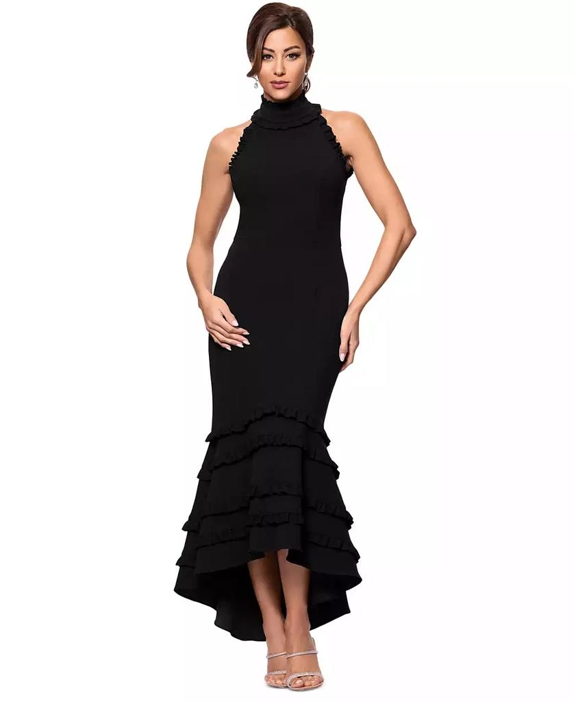 XSCAPE Women's Ruffled Mock Neck Sleeveless Midi Dress - Dresses ...