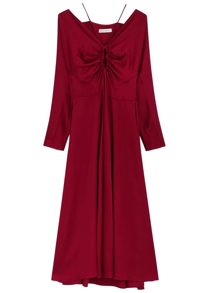 PALMER//HARDING Odyssey gathered satin midi dress - Dresses & Skirts ...