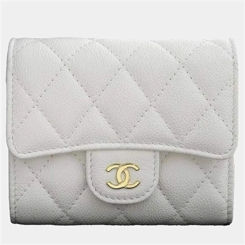 Chanel Chanel White Matelasse Caviar Skin Small Coco Mark Tri-Fold ...