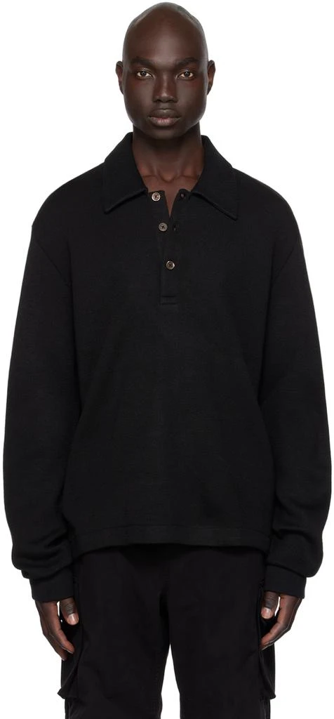 Our Legacy Black Ile Piquet Polo - Polo Shirts - BeyondStyle