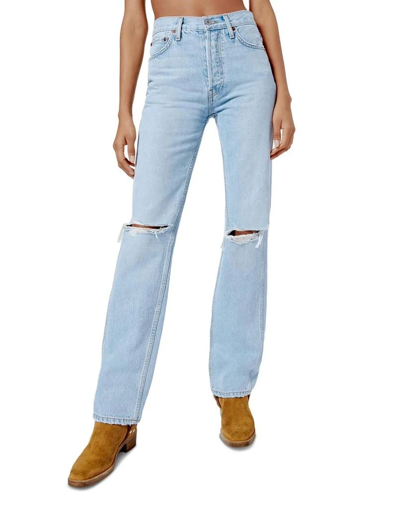 RE/DONE 90s High Rise Loose Wide Leg Jeans in Bleach Destroy - Jeans ...