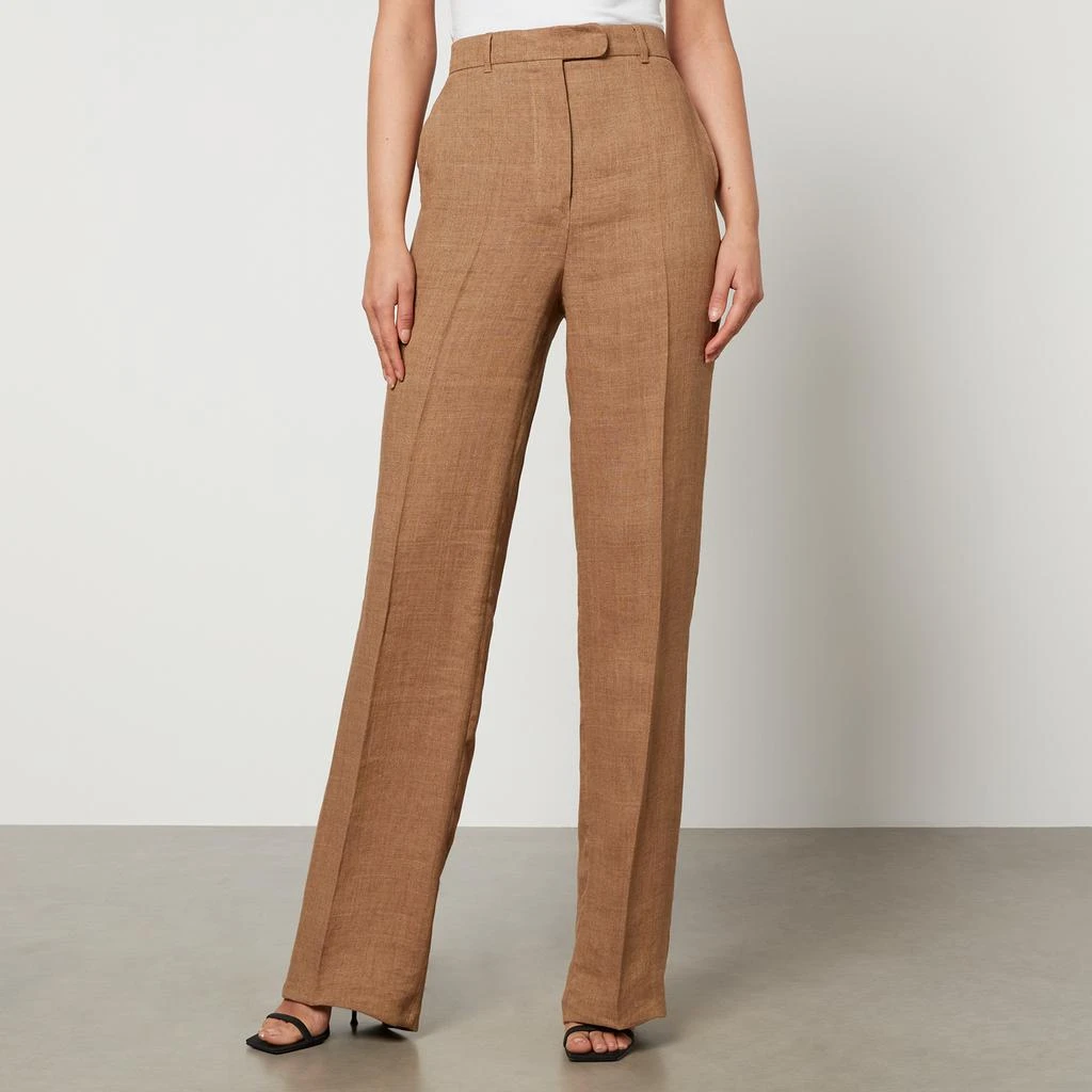 Max Mara Alcano Linen Straight-Leg Trousers - Leggings - BeyondStyle