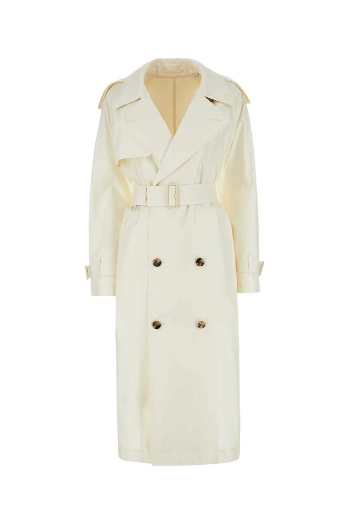 Burberry Ivory Silk Trench Coat - Coats - BeyondStyle