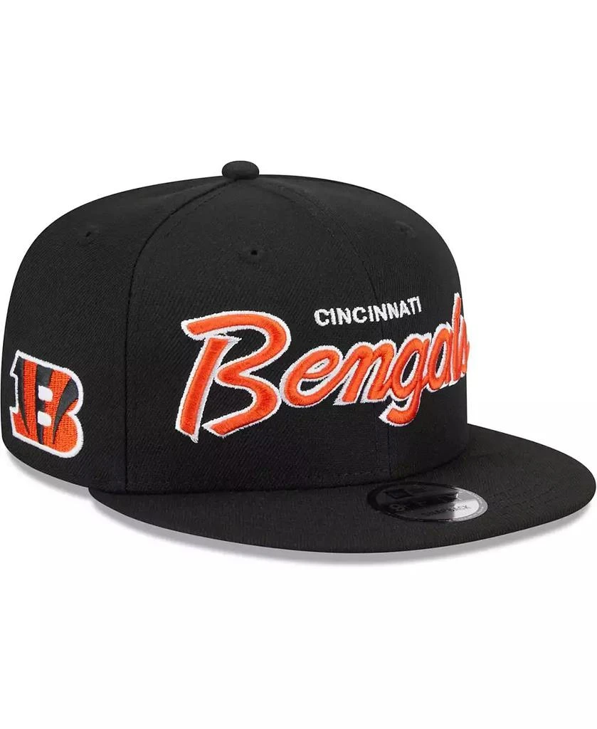 New Era Men's Black Cincinnati Bengals Main Script 9FIFTY Snapback Hat ...