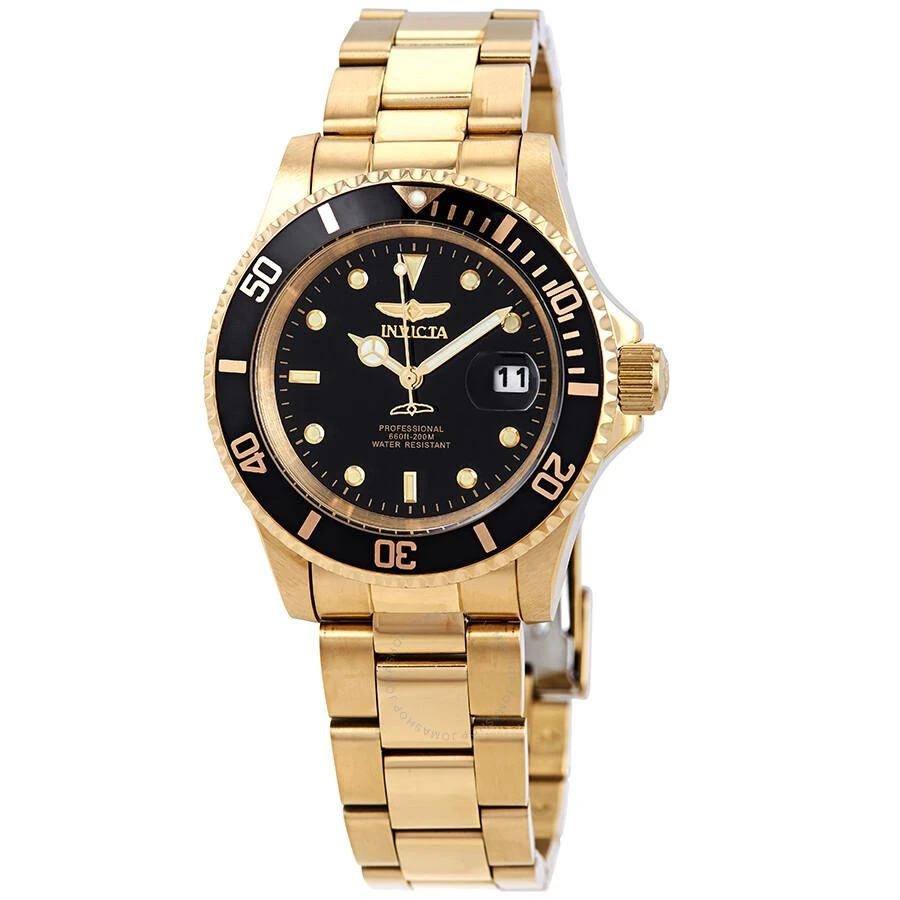 Invicta Pro Diver Gold-tone Black Dial 40 mm Men's Watch 26975 - Men's ...