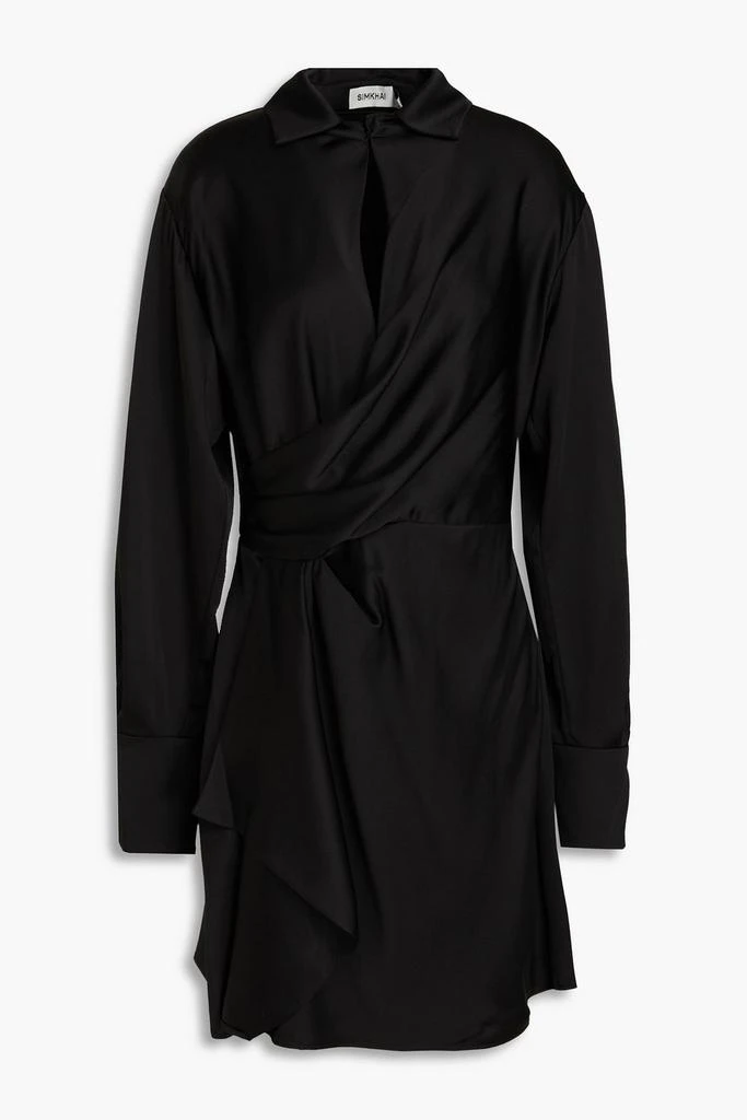 SIMKHAI Talit wrap-effect draped satin-crepe mini dress - Dresses ...