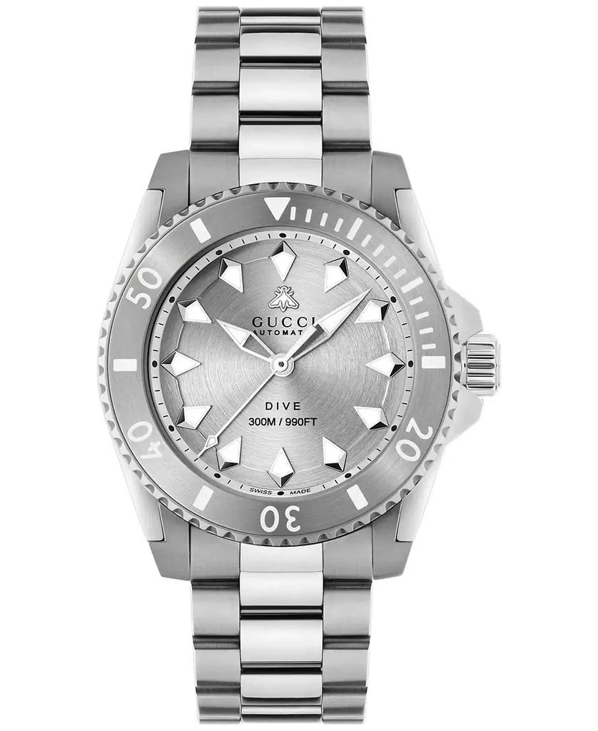 Gucci Men's Swiss Automatic Dive Stainless Steel Bracelet Watch 40mm ...