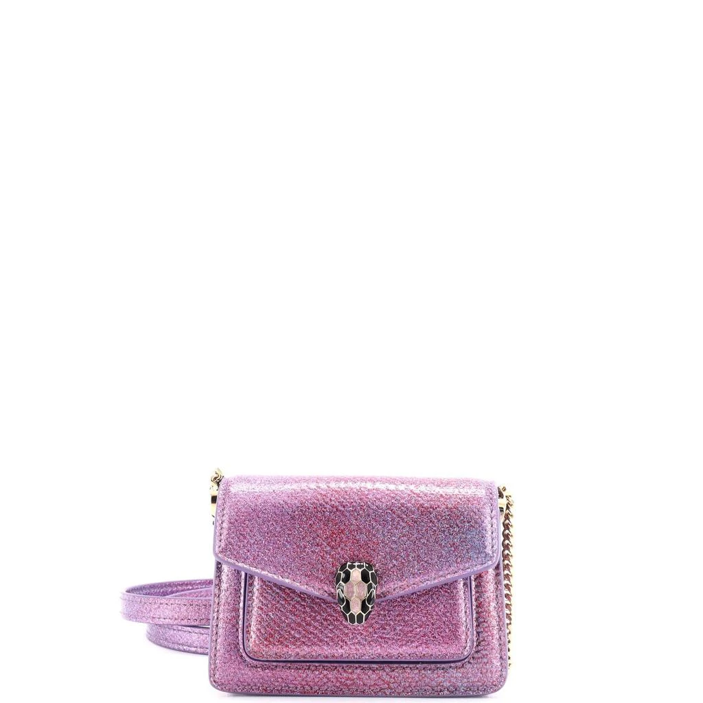 BVLGARI Serpenti Forever Shoulder Bag Metallic Karung Micro - Bags ...