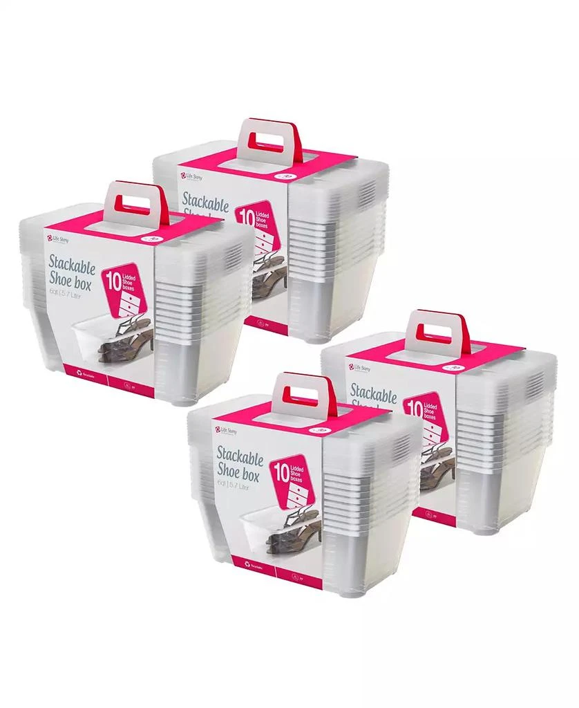 Life Story 6L Shoe and Closet Storage Box Stacking Containers, Clear ...