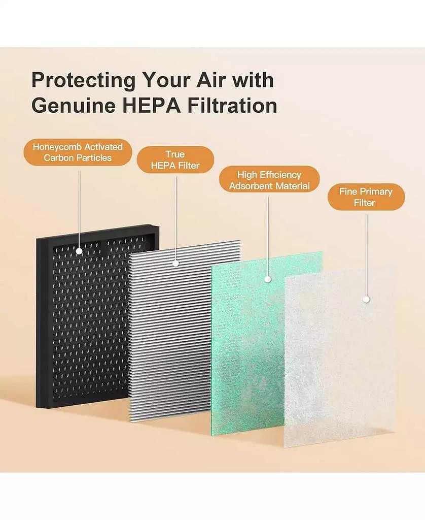 HEATDAZ HY4866 Genuine Air Purifier Replacement Filter for HY4866 Air ...