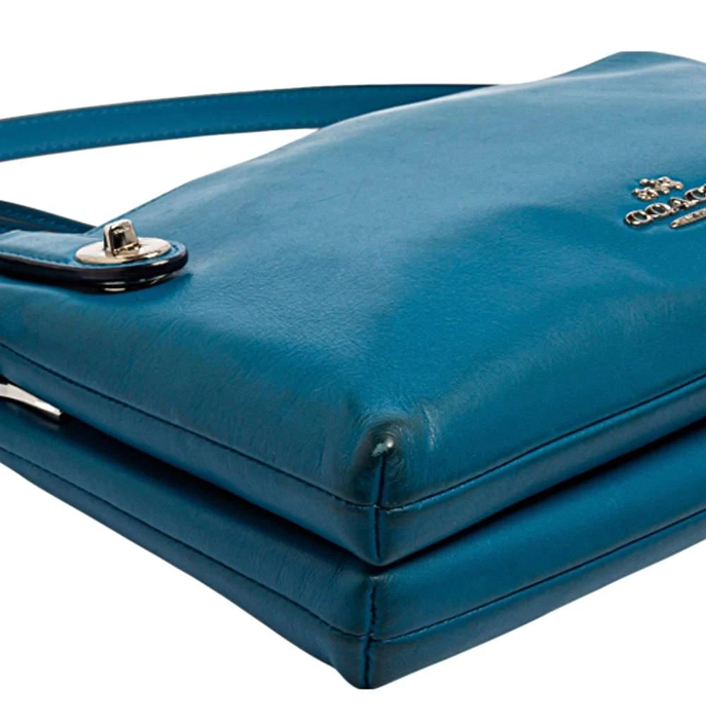 Coach Coach Teal Blue Leather Crosby Double Zip Crossbody Bag ...