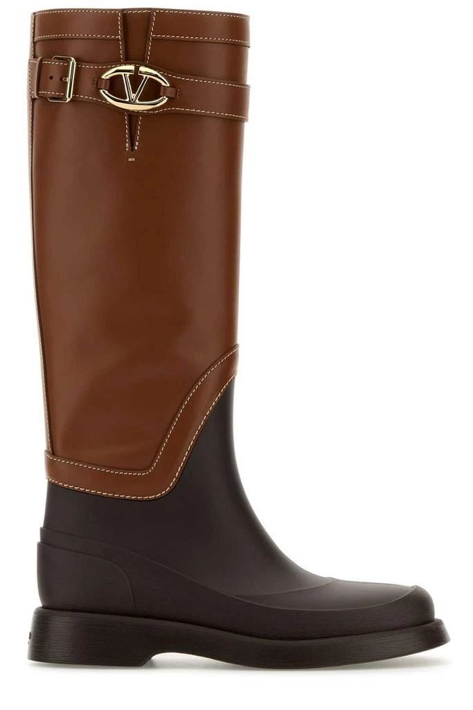 Valentino Valentino VLogo Plaque Round Toe Boots - Boots - Free ...