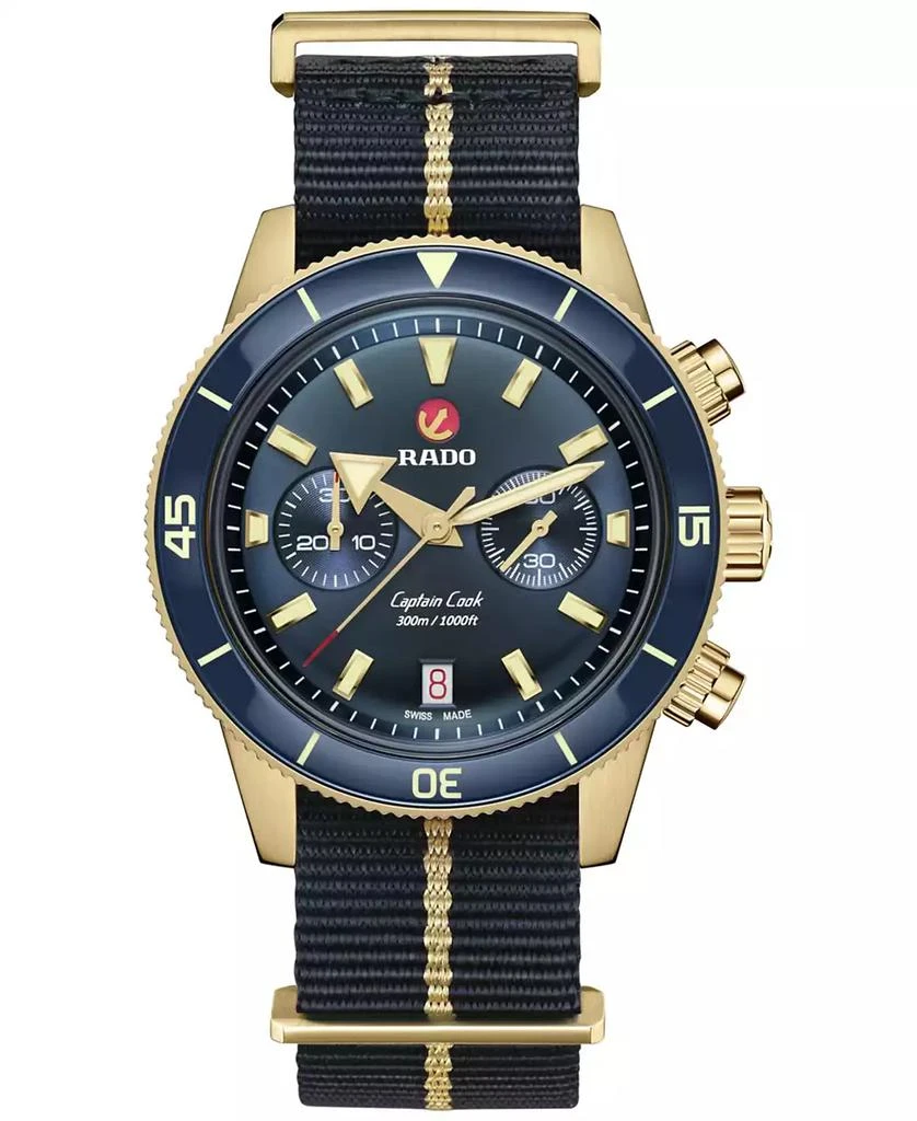 Rado Men's Swiss Automatic Chronograph Captain Cook Blue NATO Strap ...