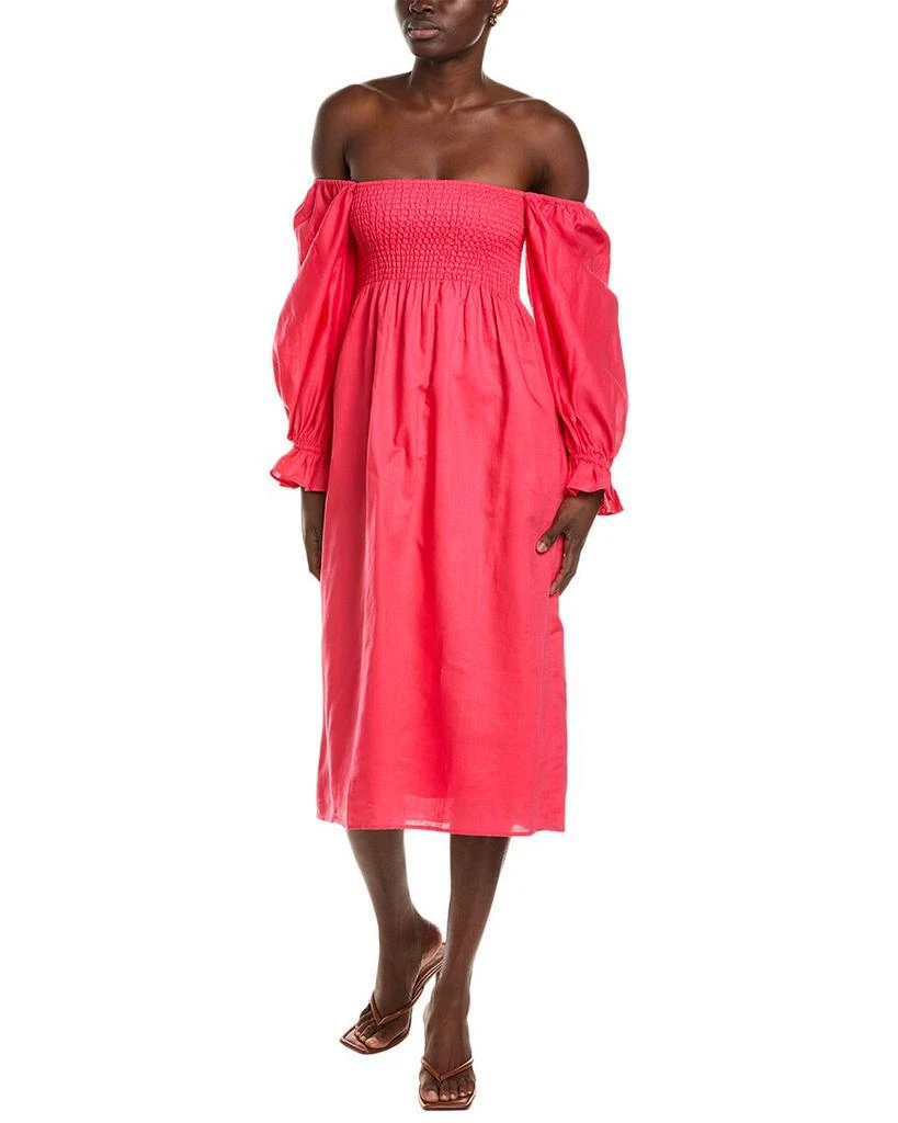 OPT o.p.t. Athena Linen-Blend Midi Dress - Dresses & Skirts - Free ...