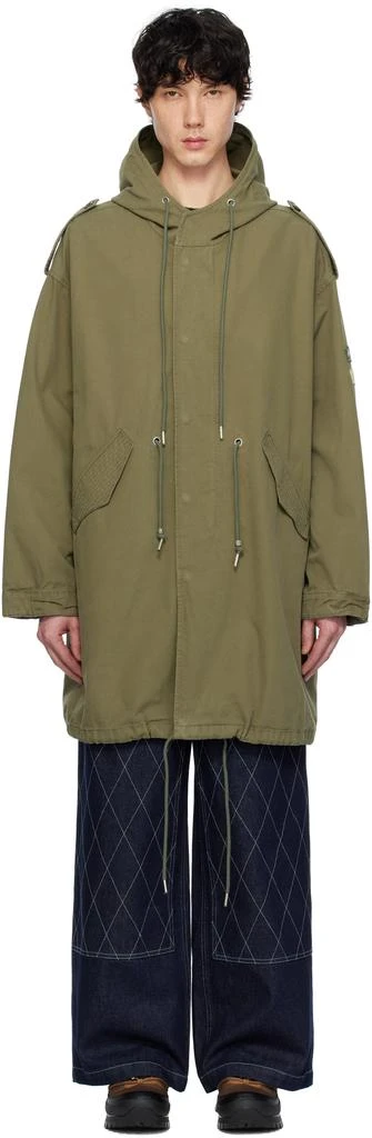 AFTER PRAY Khaki Safari Hooded Fishtail Coat - Jackets - BeyondStyle