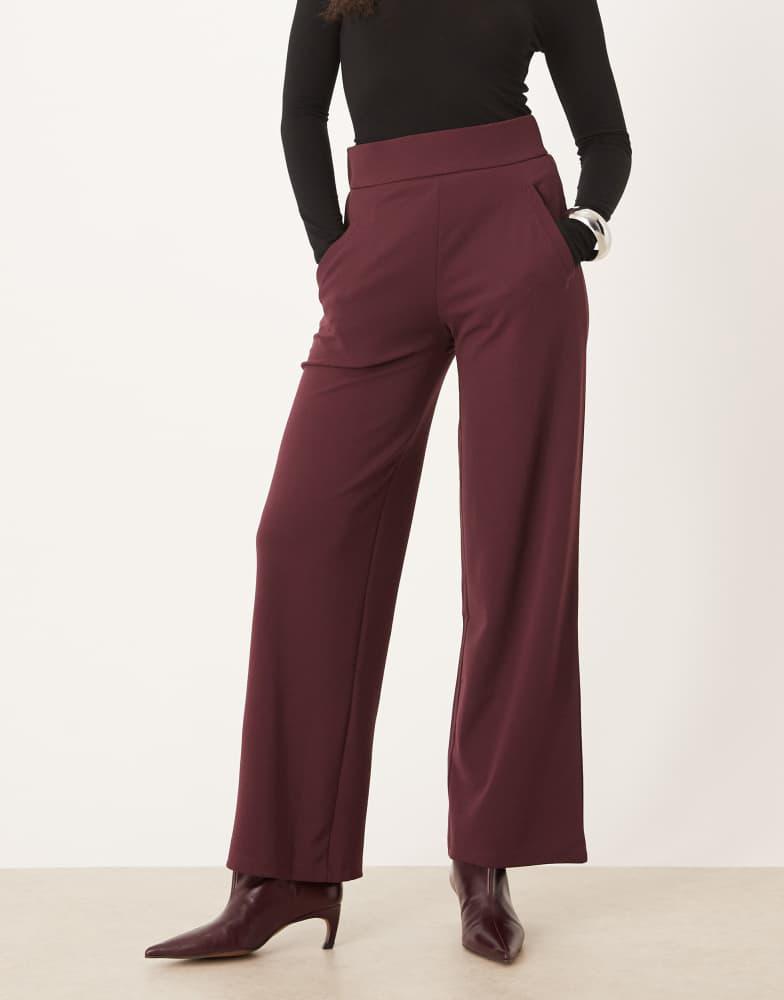 Kelsey Mid-rise Super Stretch Ponte Wide Leg Trousers – On Sale