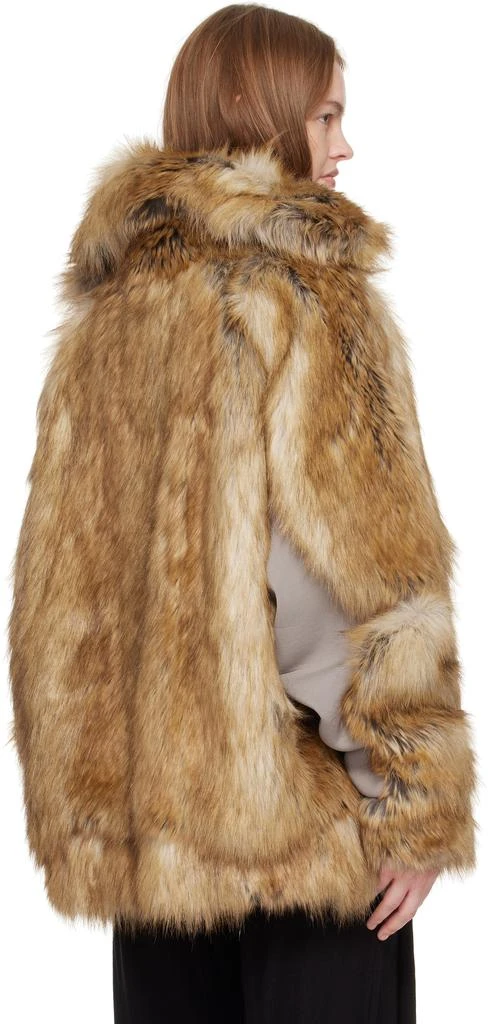 Tan Oversized Furry Multiline Jacket – On Sale Now with Up to 46% Off ...