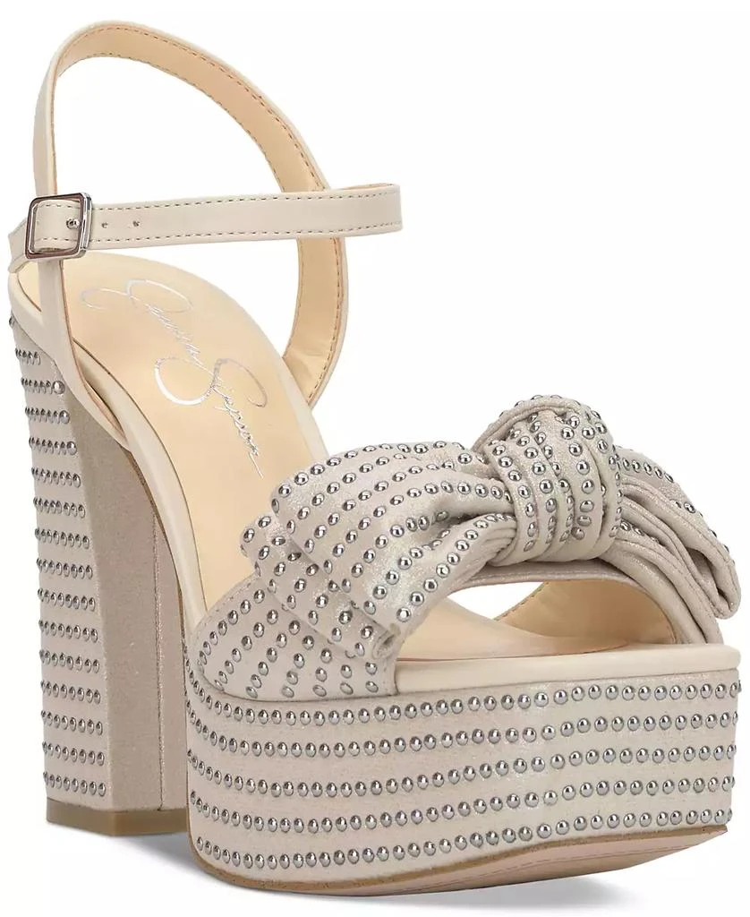 Jessica Simpson Women's Lollien Studded Bow Platform Sandals - Shoes ...