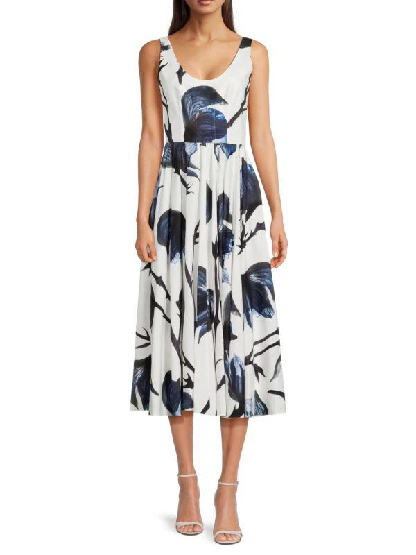 Alexander McQueen Floral Fit & Flare Midi Dress - Dresses & Skirts ...