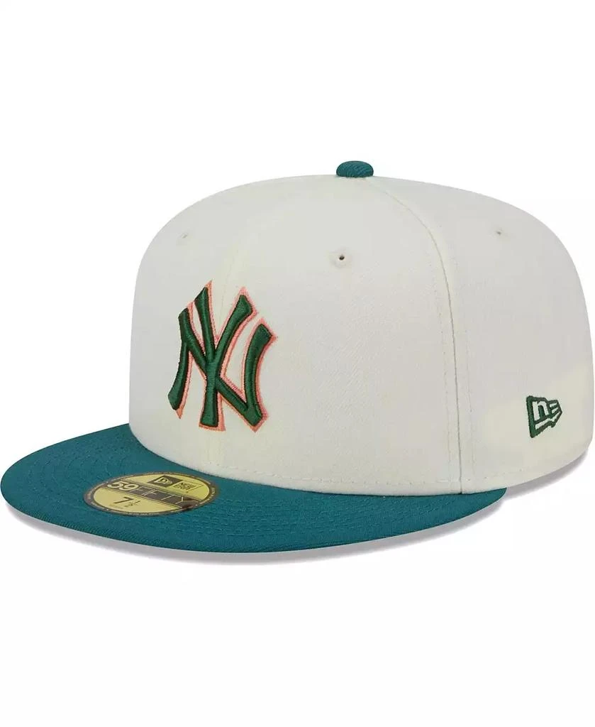 New Era Men's Cream New York Yankees Chrome Evergreen 59FIFTY Fitted ...