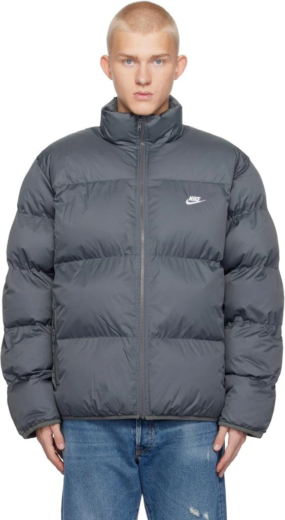 Shop Gray Sportswear Club Puffer Jacket on Sale at BeyondStyle – Get 65 ...
