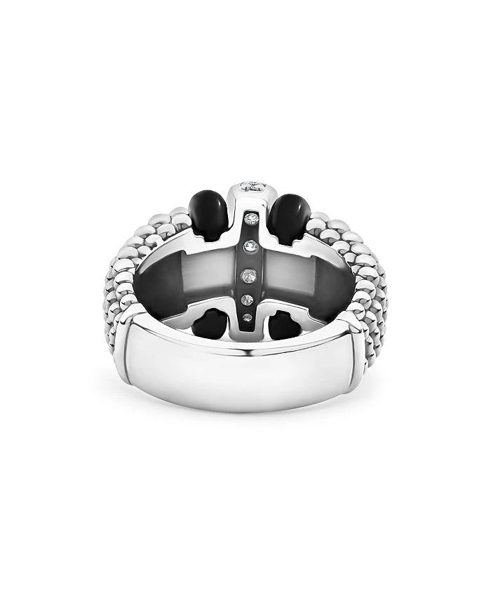 LAGOS Sterling Silver Black Caviar Diamond & Ceramic Statement Ring ...