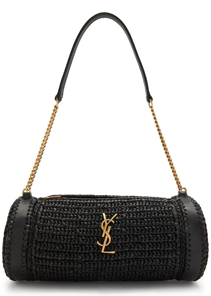 Yves Saint Laurent Cassandre raffia shoulder bag - Shoulder Bags ...