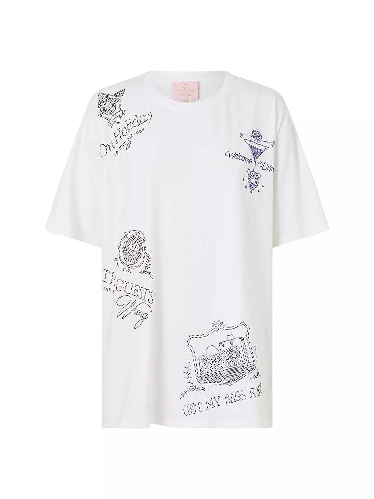 Camilla Camilla x White Lotus Embellished Logo Oversized Band T-Shirt ...