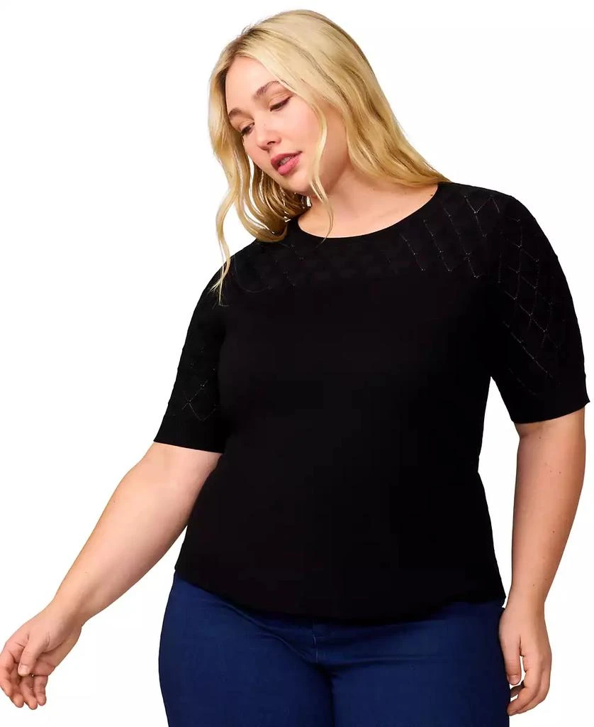 Melissa Paige Plus Size Elbow-Sleeve Top, Exclusively at Macy's ...