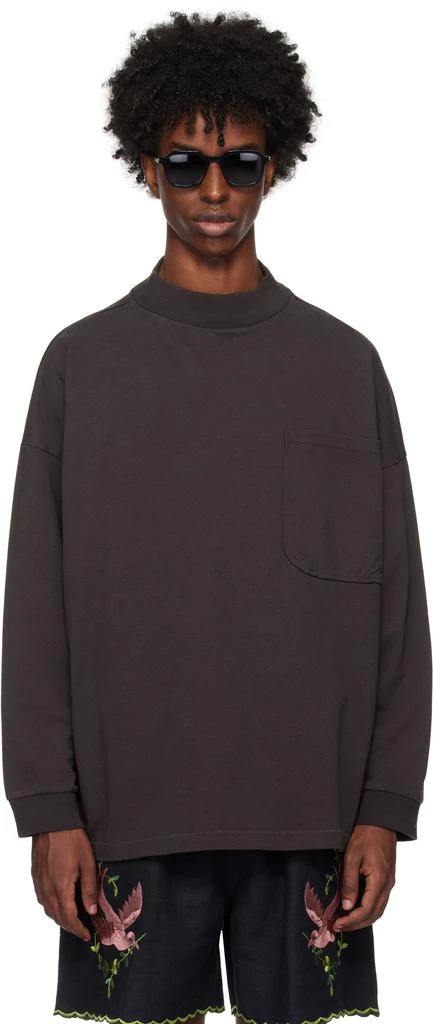 BODE Black Barry Mockneck T-shirt - T-Shirts - BeyondStyle