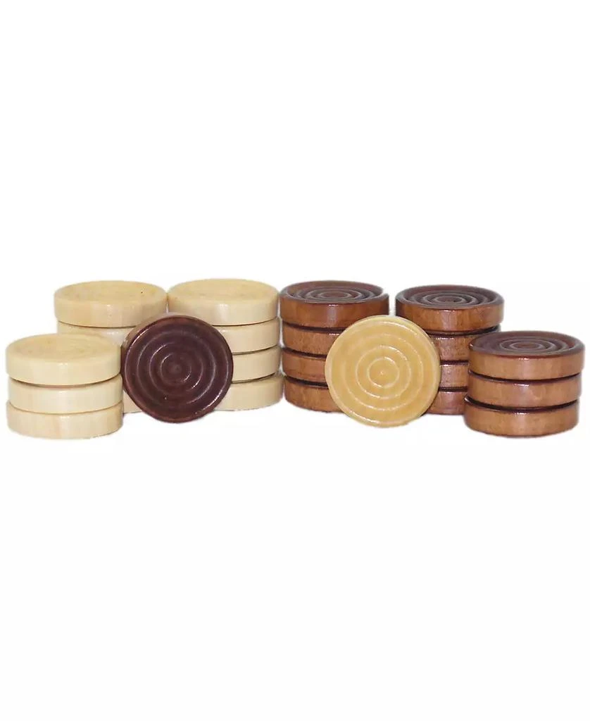 WorldWise Imports Set of 24 Stackable Wood Grooved Checkers - 1.5 ...